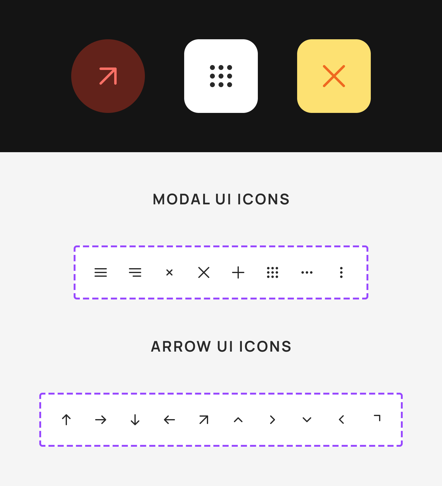 Figma Icon: Menus, Modals, and Arrows Pack, UI Component | Component Collector Design System